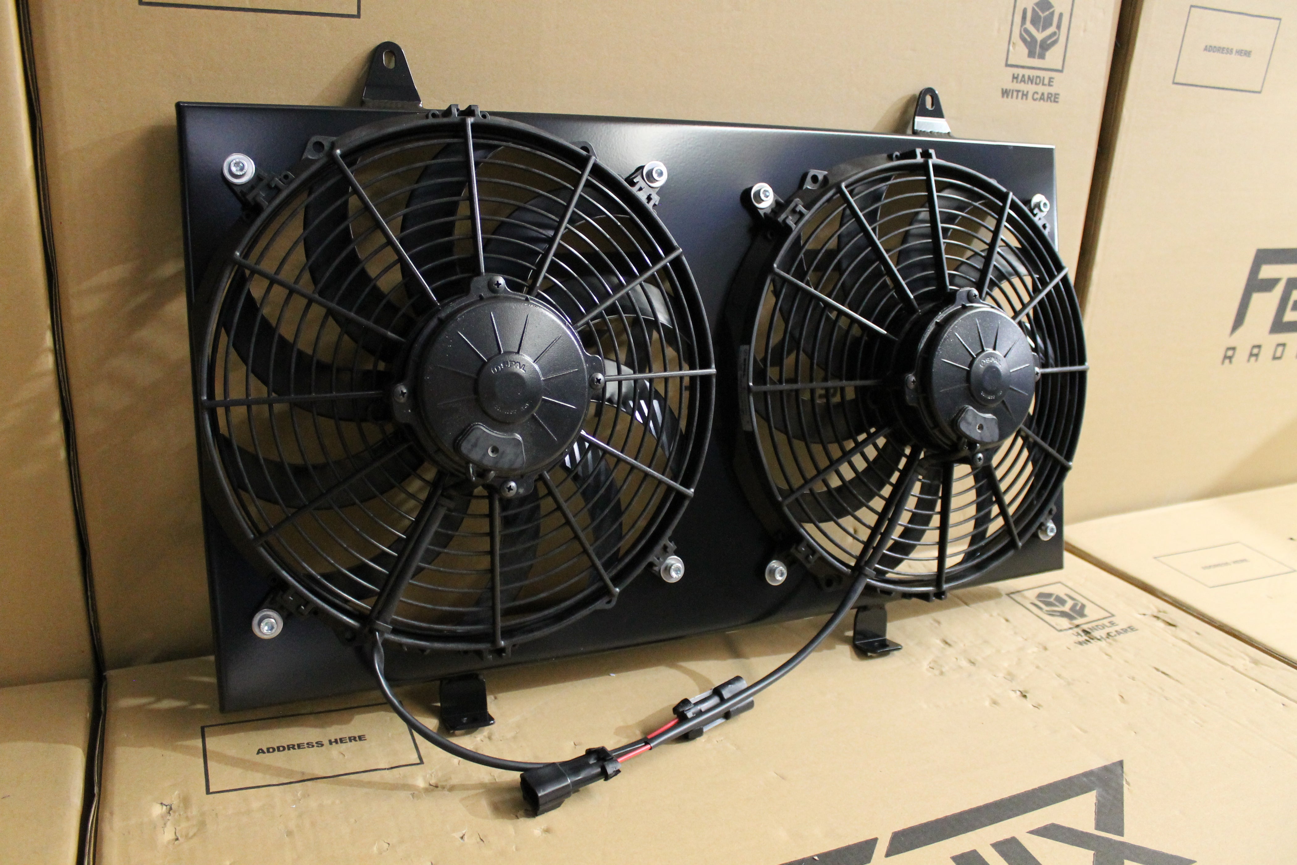 Nissan 180SX / S13 Silvia SR20DET Custom Fan Shroud & 12" Spal Fans ...