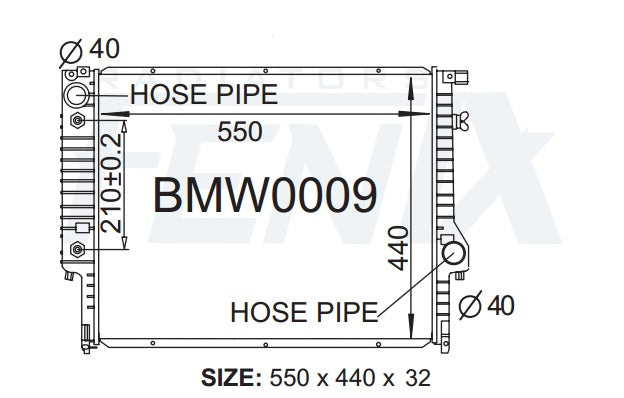 BMW E36 3 Series 6cyl Radiator. — fenixautoparts