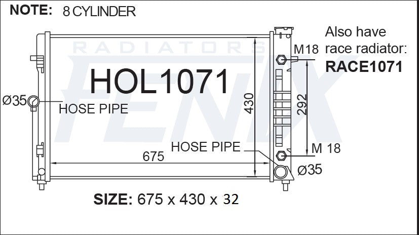 Holden Commodore VZ V8 Radiator — fenixautoparts