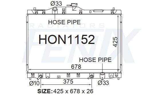Honda Legend Radiator (APR/1991 - APR/1996). — fenixautoparts