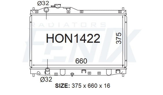 Honda S2000 Radiator (AUG/1999 - JUL/2009). — fenixautoparts
