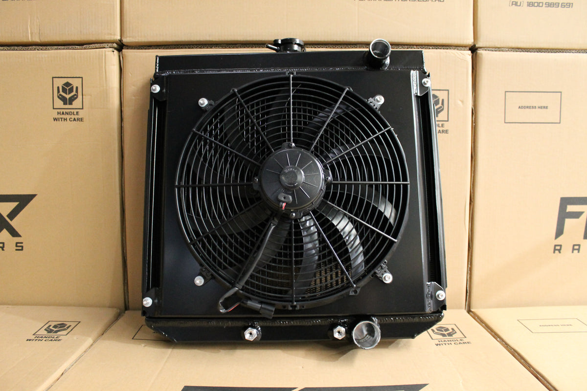 Ford XR-XY Falcon Windsor V8 Full Alloy Radiator, Custom Shroud & 16 ...