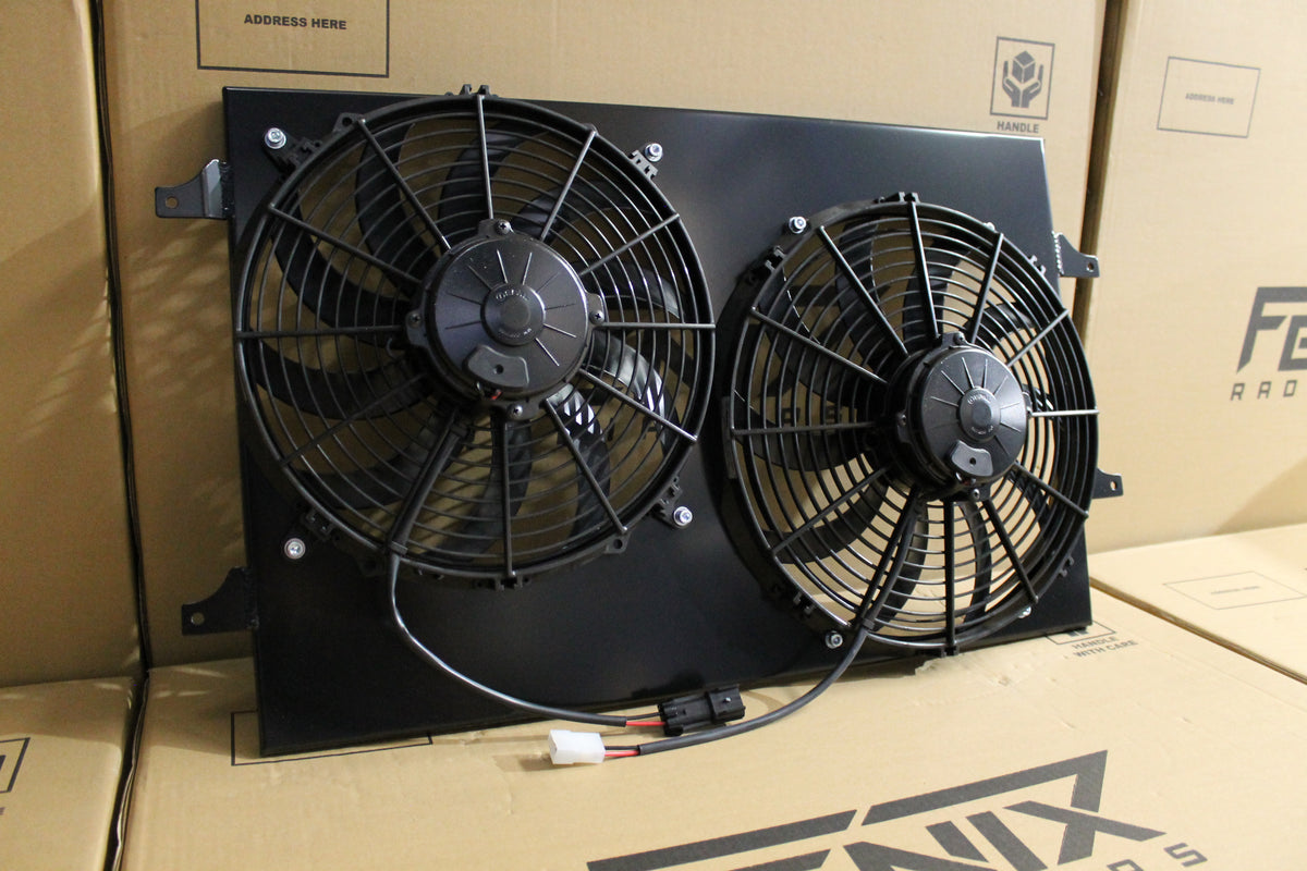 Holden WK Statesman V8 Custom Shroud & Twin Spal Fans. — Fenix Radiators