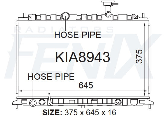 Kia JB Rio Radiator (AUG/2005 - AUG/2011). — fenixautoparts