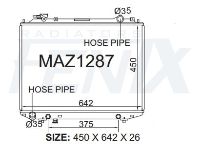 Ford PJ-PK Ranger Radiator (JAN/2007 - AUG/2011). — fenixautoparts