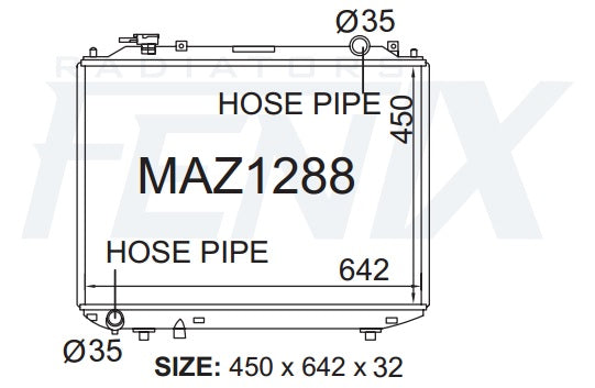 Mazda UF-UN Bravo Radiator (Heavy Duty, APR/1996 - NOV/2006 ...