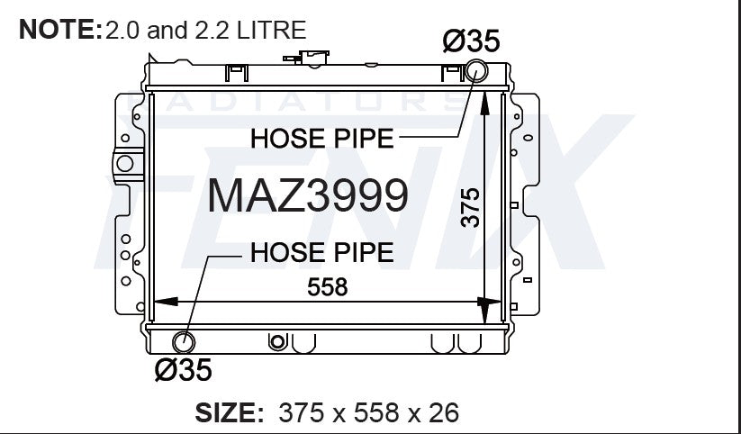 Radiator | Mazda | Bravo | Fenix Radiators — fenixautoparts