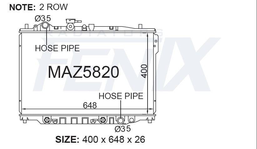 Mazda 626 GV Station Wagon Radiator (JUN/1988 - DEC/1997). — fenixautoparts