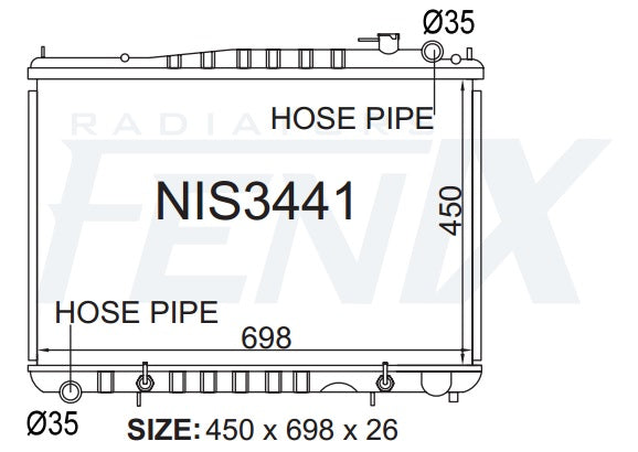 Nissan D22 Navara 2.7 4cyl Diesel Radiator. — fenixautoparts