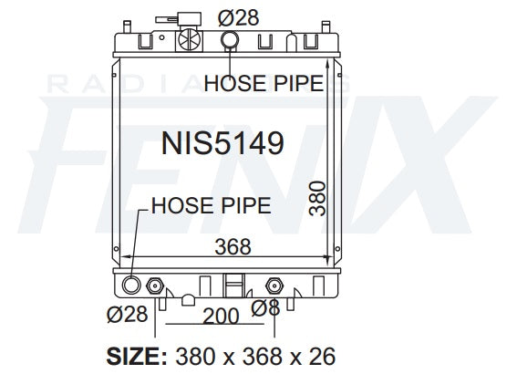Nissan K11 Micra Radiator (MAY/1995 - DEC/1997). — Fenix Radiators