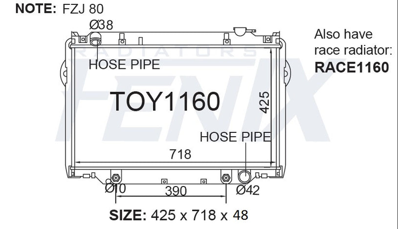 Radiator | Toyota | Landcruiser | FZJ80 | Fenix — Fenix Radiators