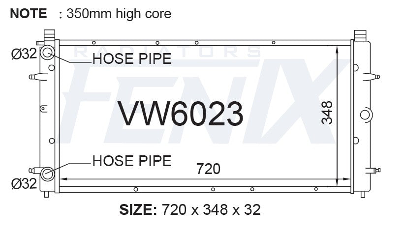 VOLKSWAGON TRANSPORTER T4 RADIATOR — fenixautoparts